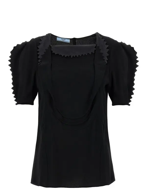 Prada Cady Crêpe Top - Black