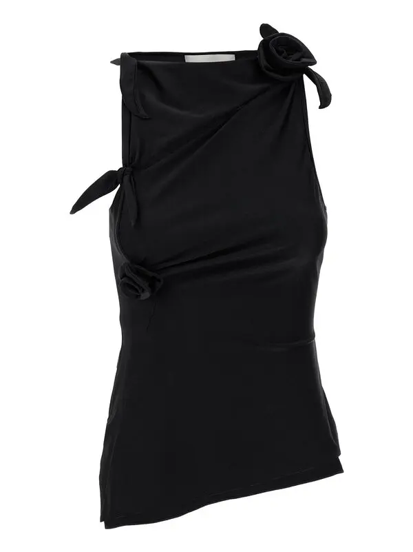 Coperni Asymmetric Flower' Top - Black