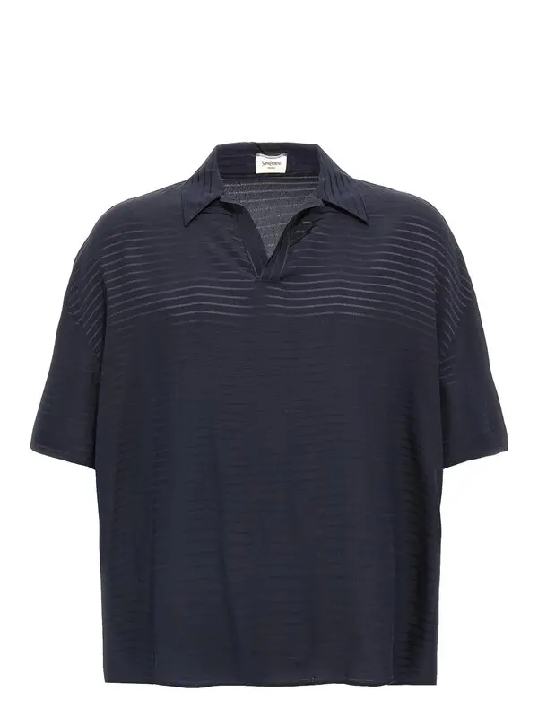 Saint Laurent Silk Polo Shirt - Blue