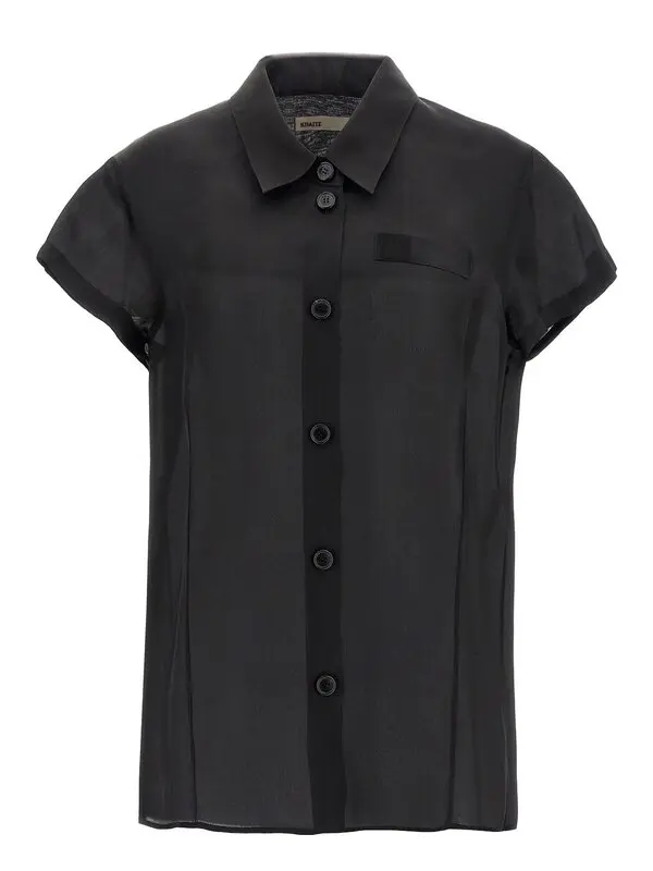 Khaite Keefe Silk Organza Shirt - Black