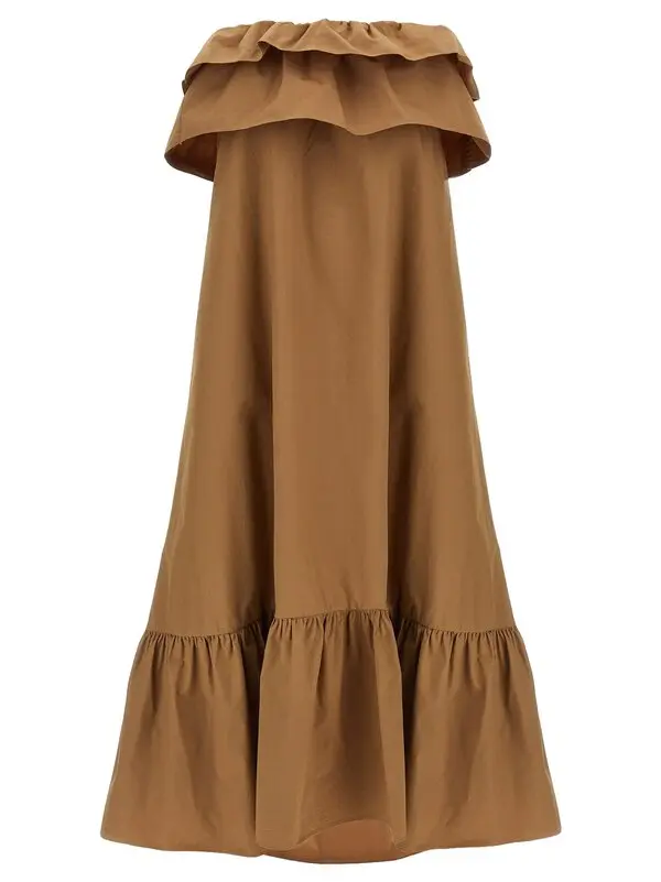 Saint Laurent Cotton Saia Midi Dress - Brown
