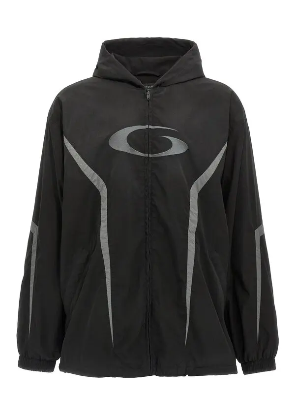 Balenciaga Tracksuit Loop Sports Icon Ampia Jacket - Black