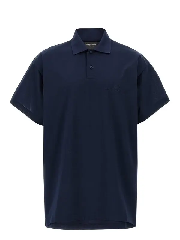 Balenciaga Embroidery Polo Shirt - Blue
