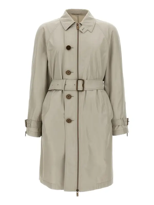 Burberry Silk Car Coat - Gray