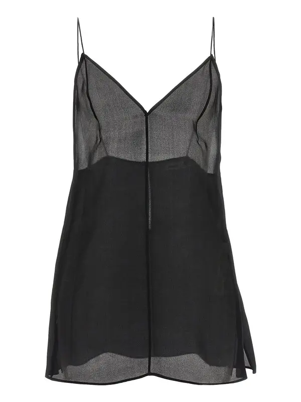 Khaite Talsie Silk Organza Top - Black