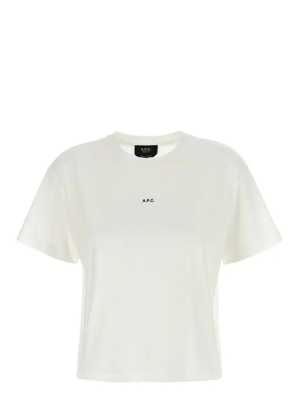 A.p.c. Boxy Micro Logo' T-shirt - White/black