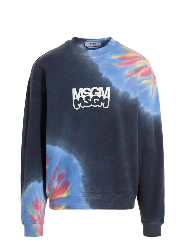 MSGM Burro Studio Logo Print Tie-dye Sweatshirt - Multi
