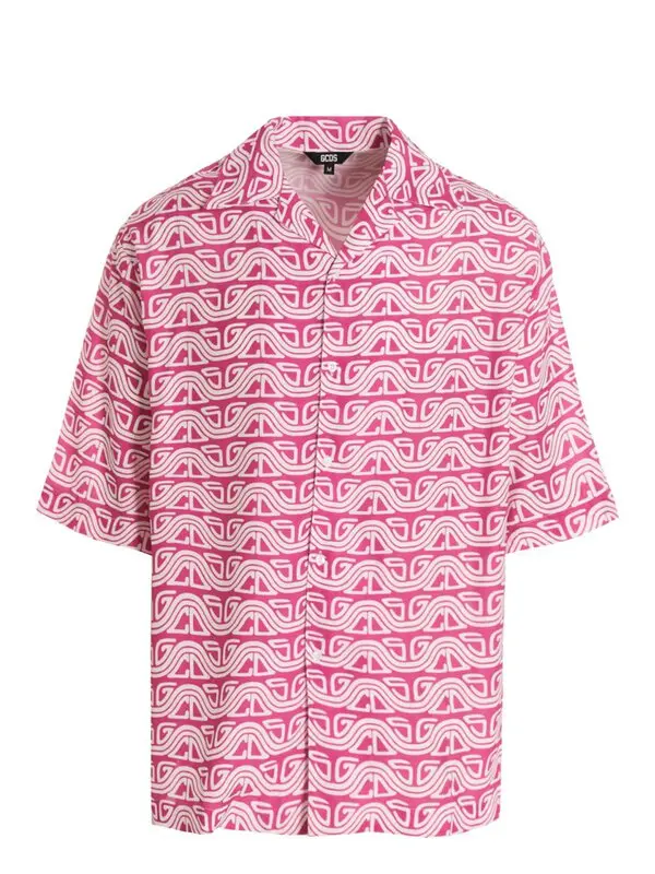 Gcds Waved Logo' Shirt - Fuchsia