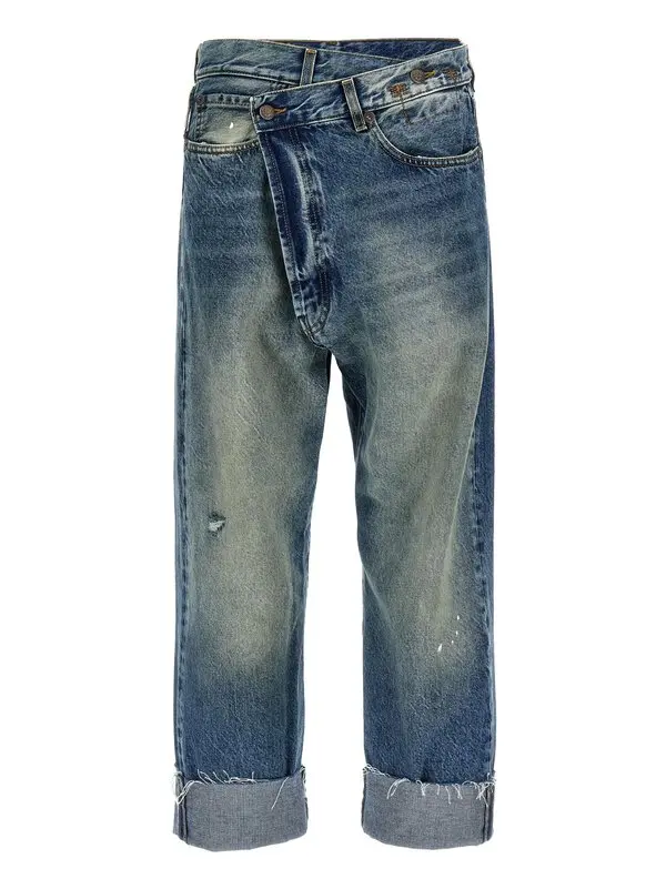 R13 Cross Over Denim Jeans - Blue