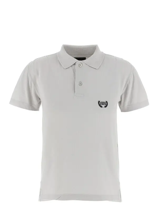 Balenciaga Laurel Classic Cotton Polo Shirt - Gray