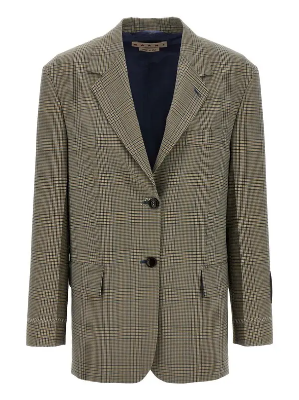 Marni Prince Of Wales Single-breasted Blazer - Multi