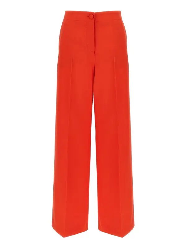 Brioni Camilla Wool And Silk Blend Trousers - Red