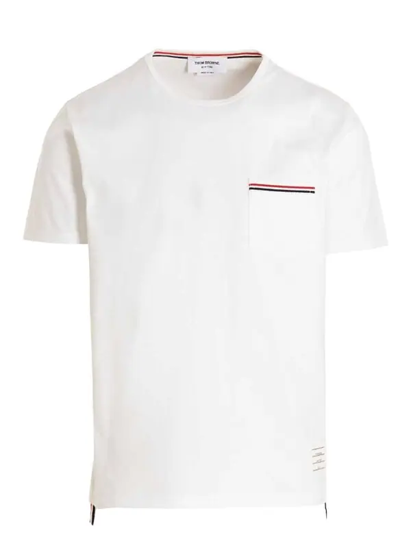 Thom Browne Logo Band Jersey T-shirt - White