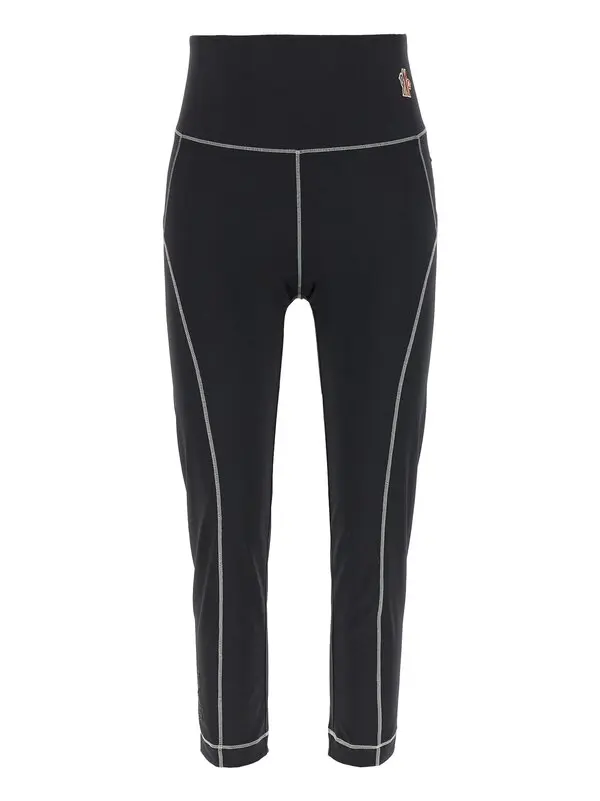 Moncler Logo Patch Leggings - Black