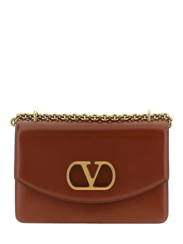 Valentino Garavani Vain Leather Shoulder Bag - Brown