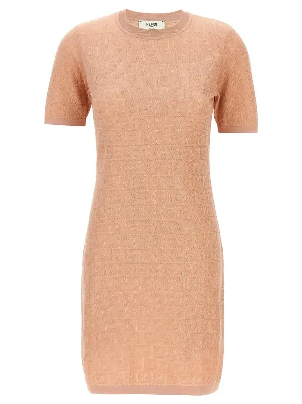 Fendi Ff Cotton Dress - Pink