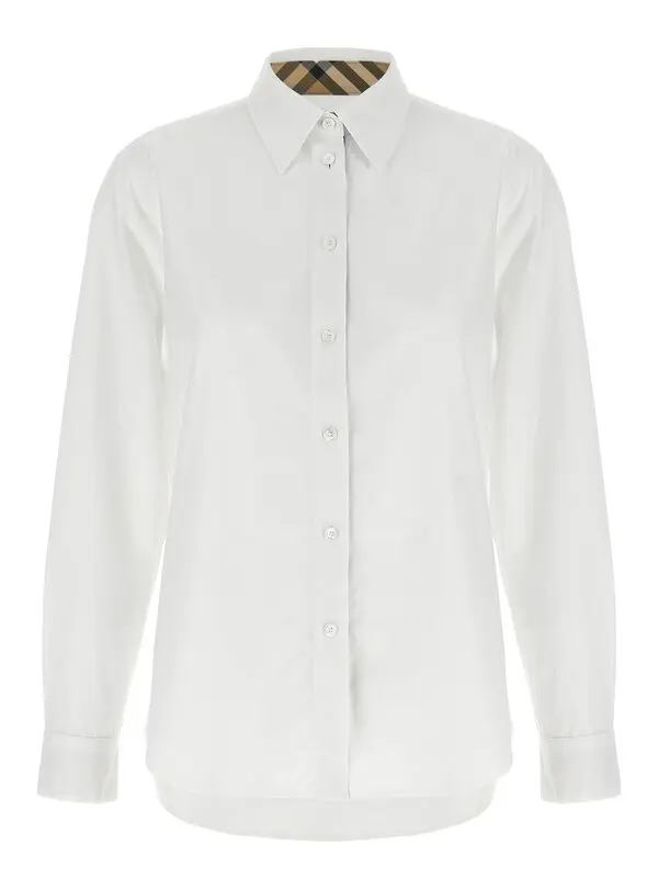 Burberry Check Insert Shirt - White