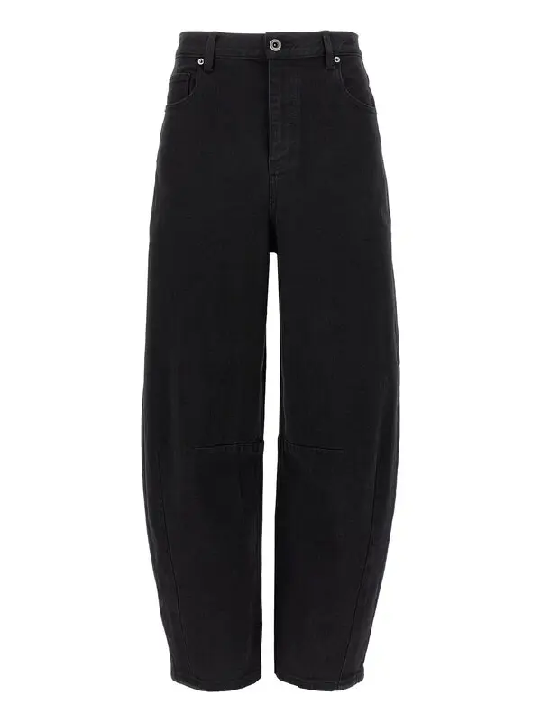SELF-PORTRAIT Barrel Leg Denim Jeans - Black