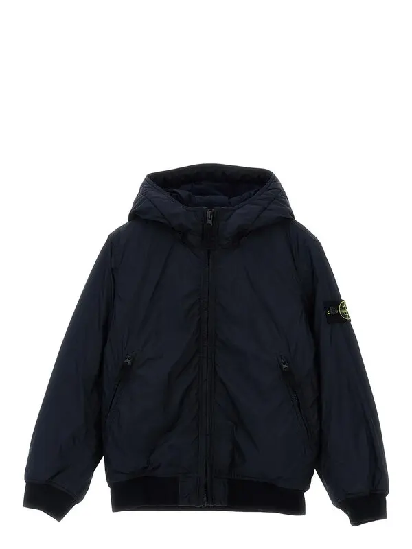 Stone Island Logo Badge Jacket - Blue