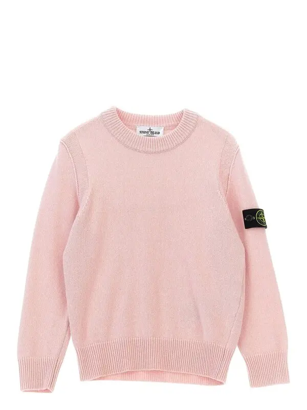 Stone Island Logo Badge Sweater - Pink