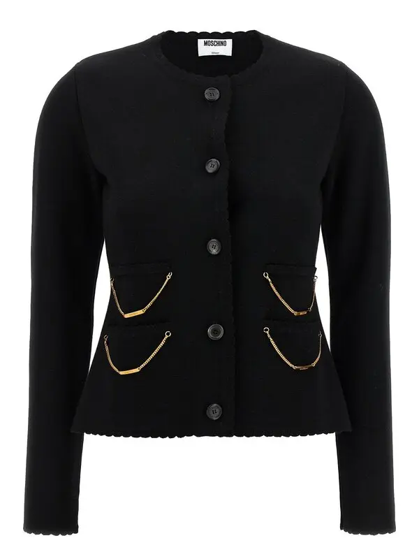 Moschino Chain Cardigan - Black