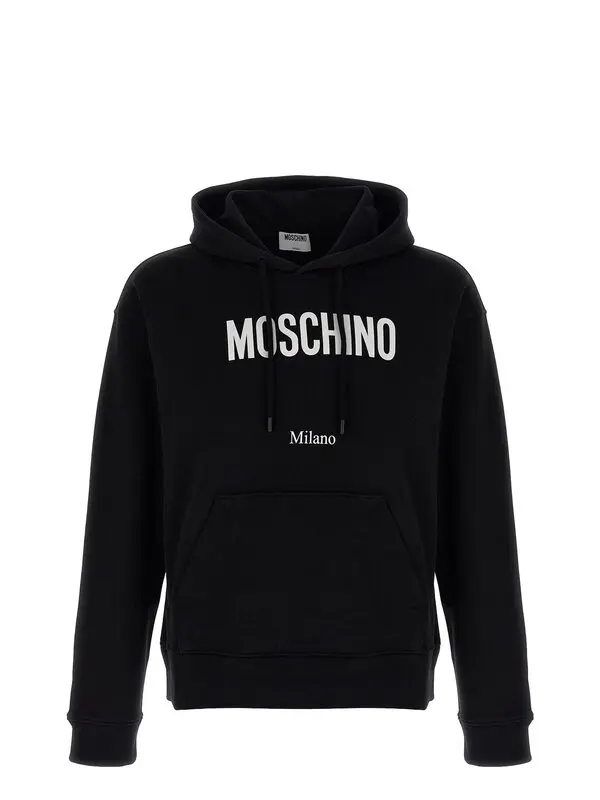 Moschino Print Hoodie - Black