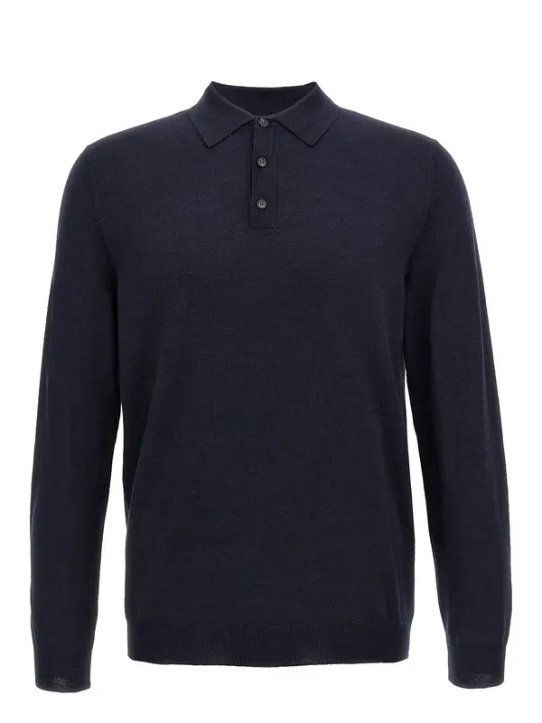 ZANONE Virgin Wool Polo Shirt - Blue