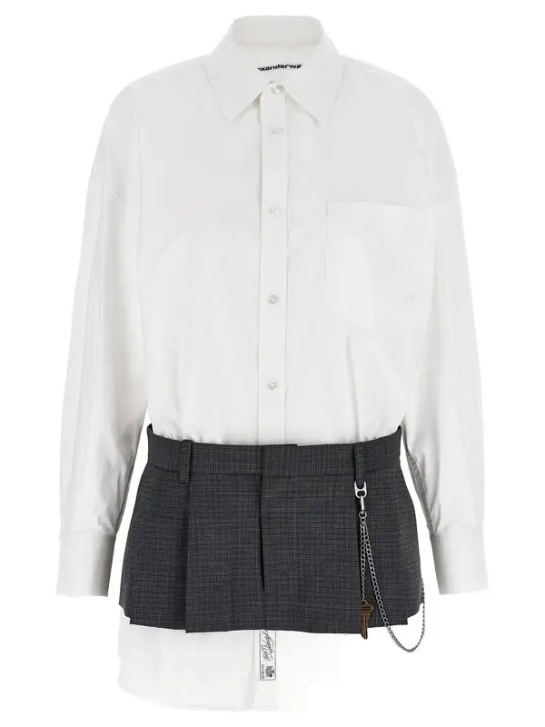 Alexander Wang Pre-styled Shirt Dress With Chain - Multi