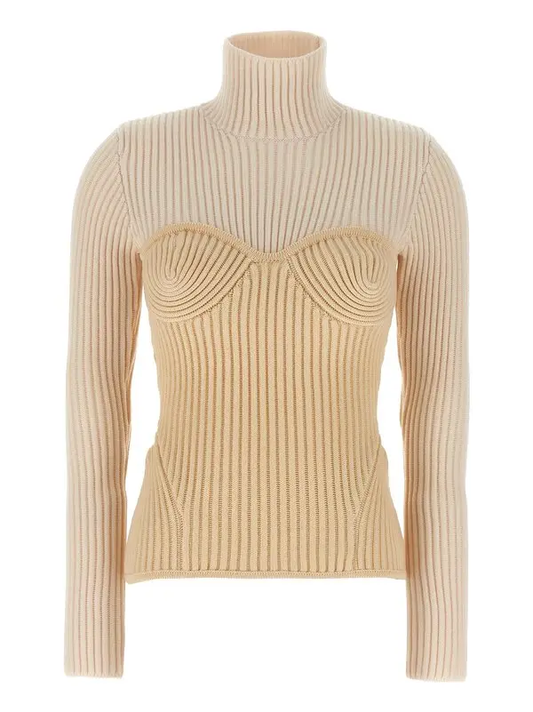 JEAN PAUL GAULTIER Trompe L'oeil Corset Sweater - Beige