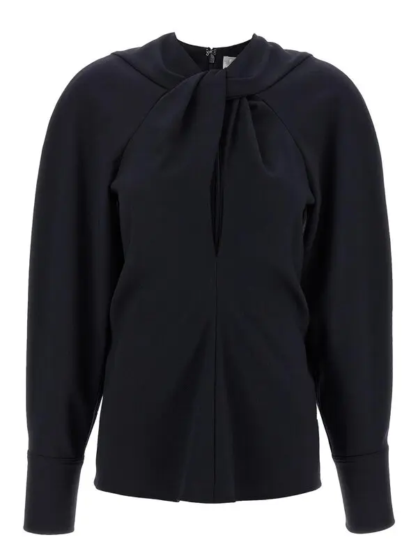 Victoria Beckham Twist Detail Blouse - Blue