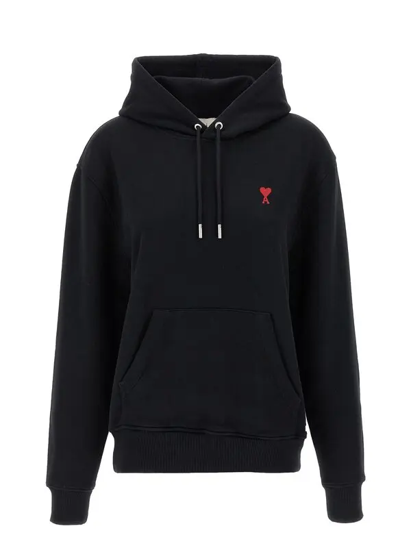 AMI Paris De Coeur Hoodie - Black