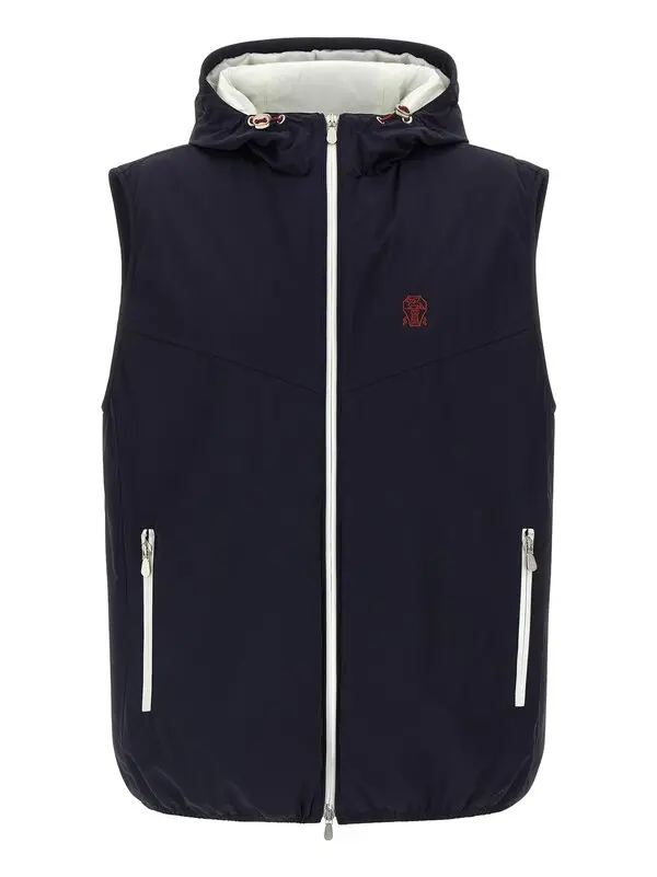 Brunello Cucinelli Hooded Vest - Blue
