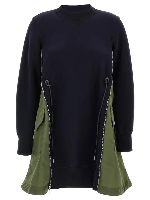 Sacai Sponge Cotton Blend Mini Dress - Multi