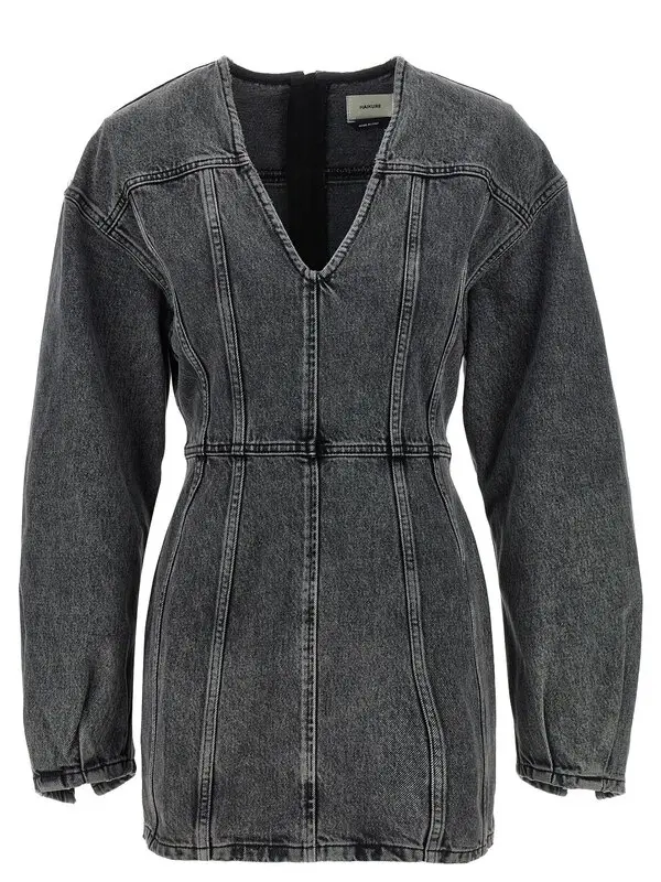 HAIKURE Cotton Denim Mini Dress - Gray