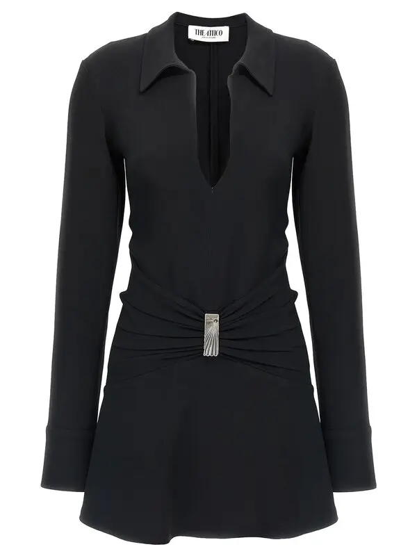 Attico Mini Polo Dress - Black