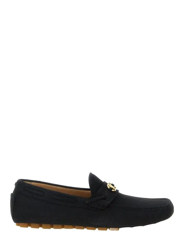 Valentino Garavani Driver Fastaway Suede Loafers - Black