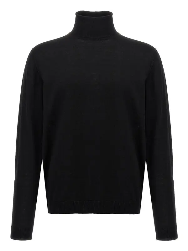 ROBERTO COLLINA Wool Turtleneck Sweater - Black