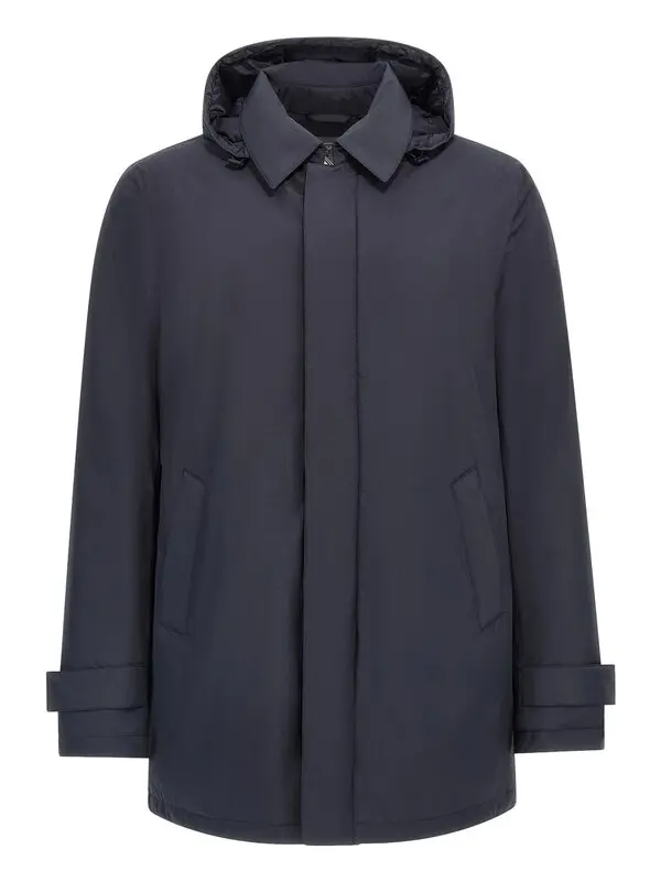 Herno Removable Hood Parka - Blue
