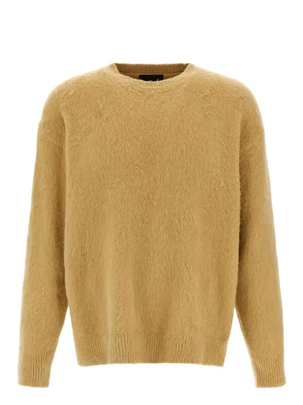 ROBERTO COLLINA Shearling-effect Cotton Blend Pullover - Beige
