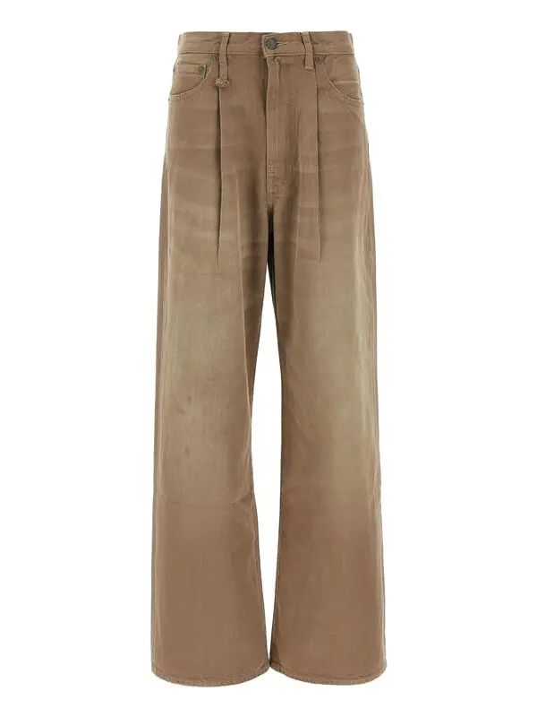 R13 Damon Pleated Jeans - Brown