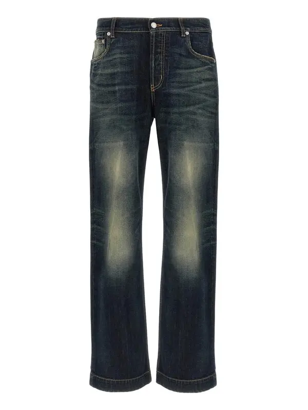 Alexander McQueen Wide Leg Denim Jeans - Blue