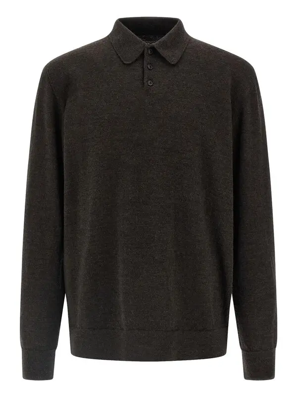 MAISON MARGIELA Suede Patch Polo Shirt - Brown