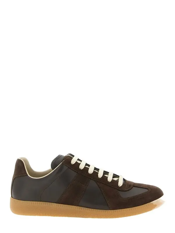 MAISON MARGIELA Replica Leather Sneakers - Brown