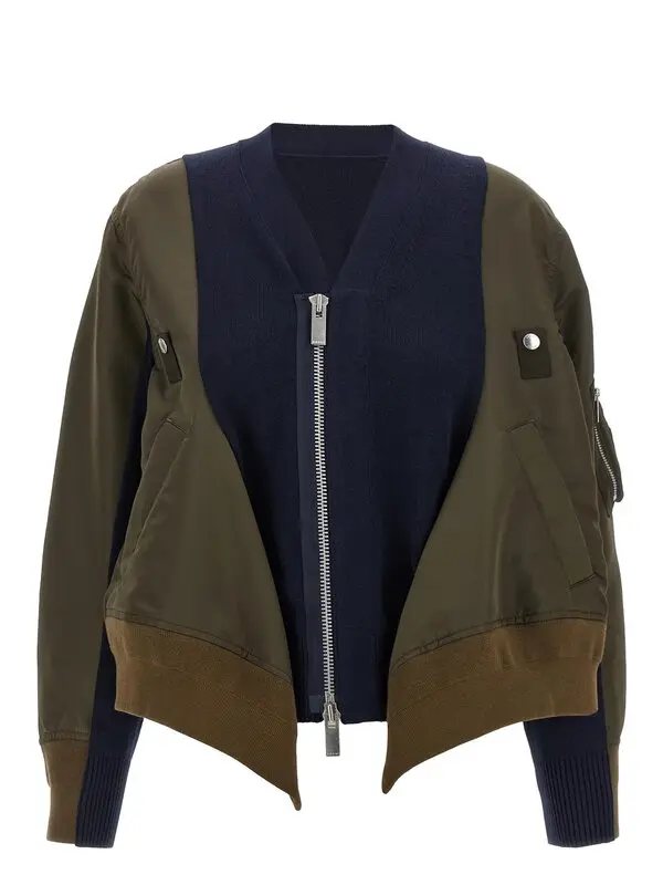 Sacai Nylon Insert Cardigan - Multi