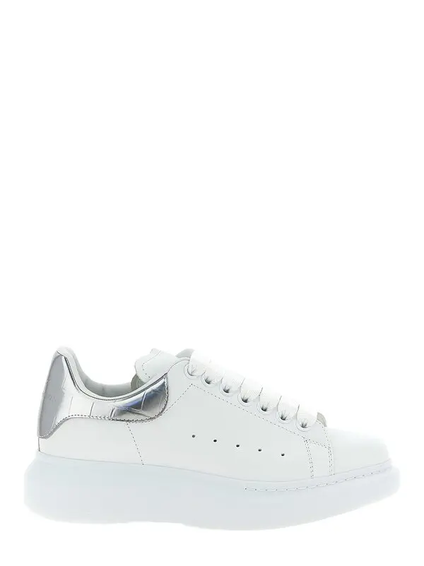 Alexander McQueen Larry Leather Sneakers - Silver