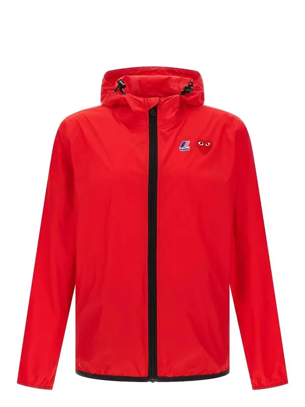 Play Comme Des Garcon X K-way Hooded Jacket - Red
