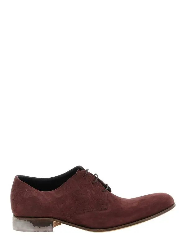 JULIAN Suede Lace Up Shoes - Bordeaux