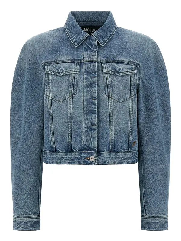 Jacquemus La Veste De-nimes Ovalo Jacket - Light Blue