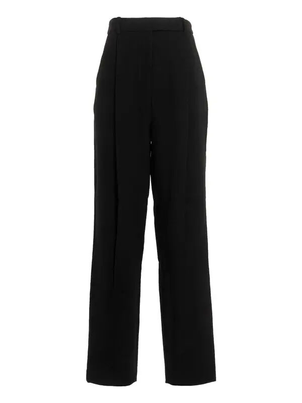 SELF-PORTRAIT Trousers With Darts - Black