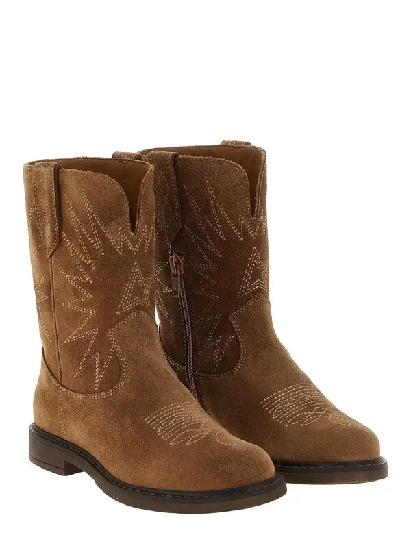 GOLDEN GOOSE Wish Star Suede Boots - Brown
